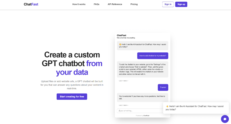 ChatFast | Customer Interaction with AI-Powered Chatbots